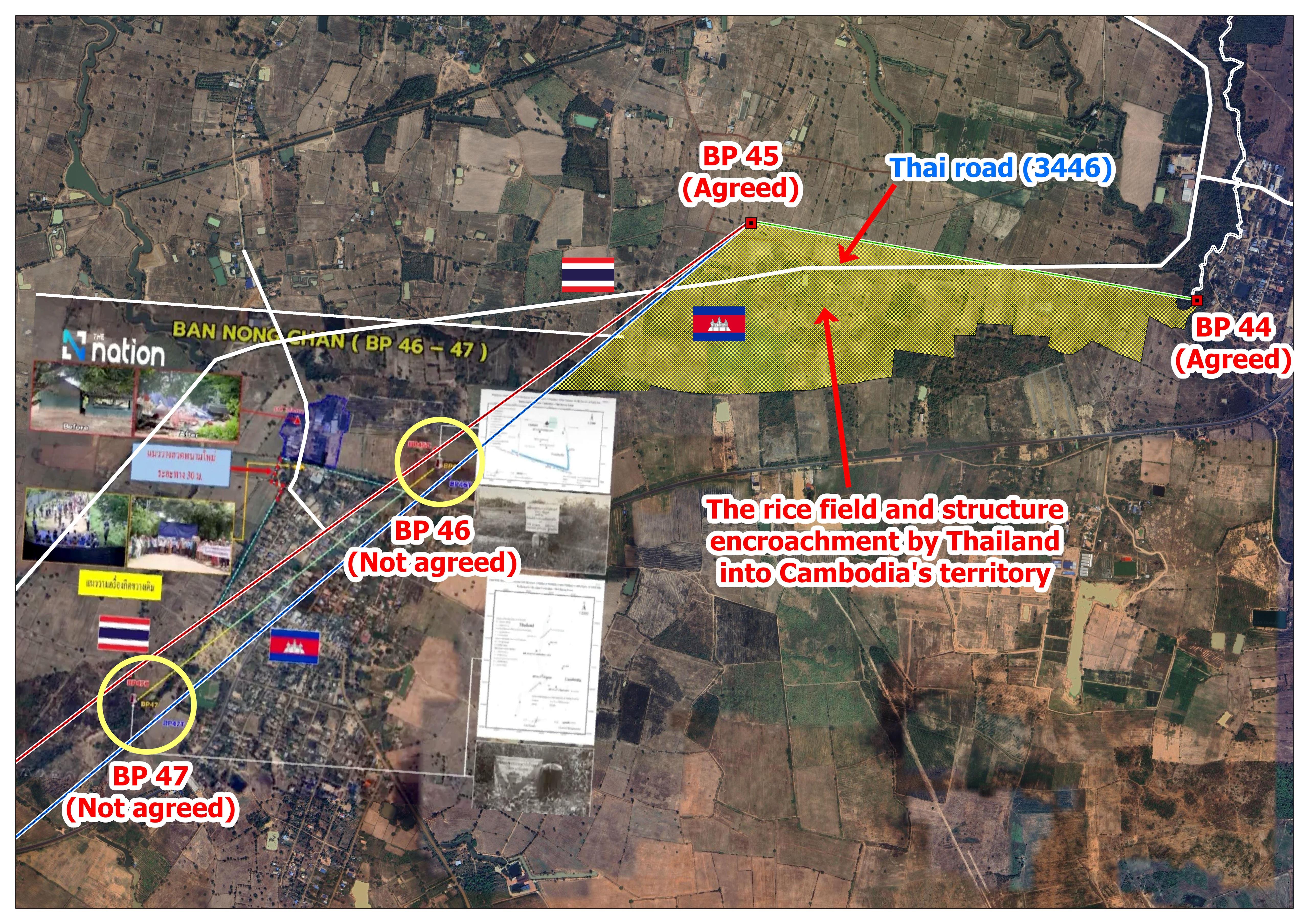 Unilateral Thai Map Reveals Thai Occupation of Another Cambodian Border Village of Chouk Chey